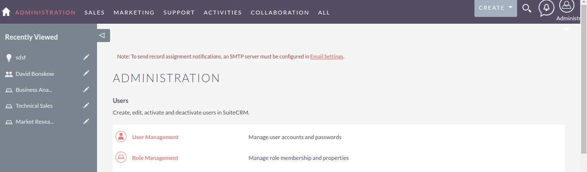 Dashlet Roles Suitecrm Module